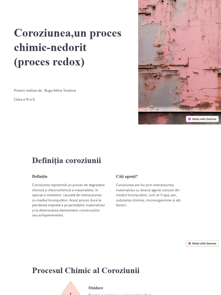 Coroziuneaun Proces Chimic Nedorit Proces Redox | PDF
