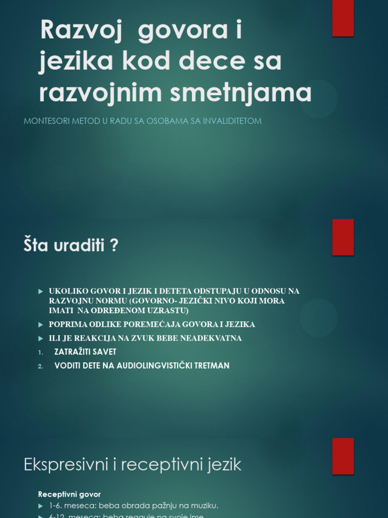 Razvoj Govora I Jezika Kod Dece Sa Razvojnim Smetnjama | PDF