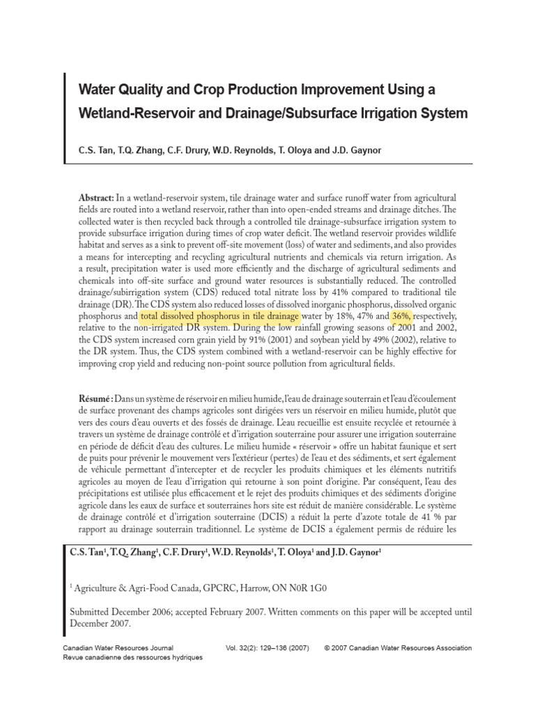 Tan Et Al. 2007 | PDF | Irrigation | Surface Runoff
