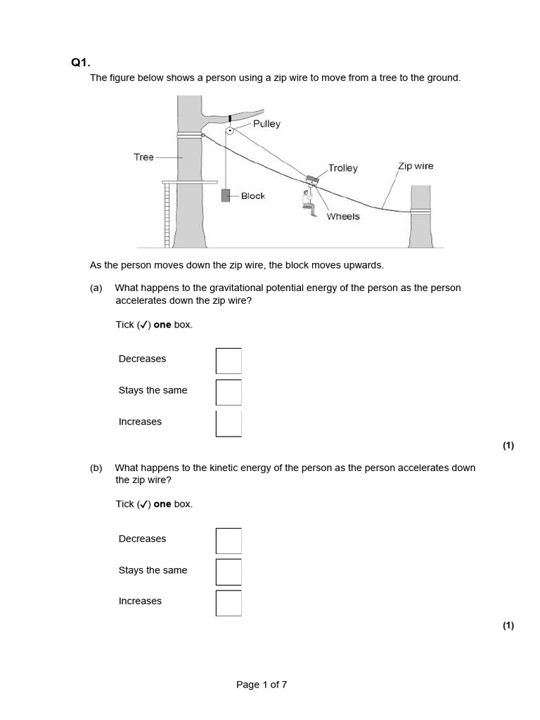 Energy Changes in Zip Wire and Trampoline | PDF | Potential Energy | Gases