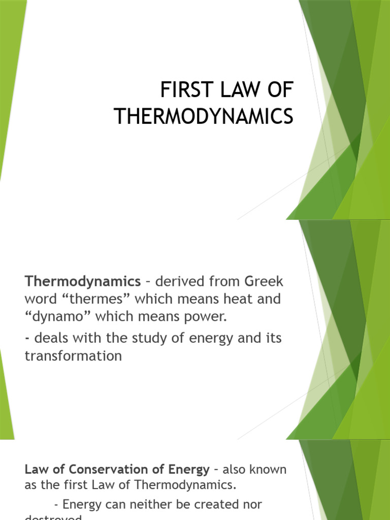 First Law of Thermodynamics Guide | PDF | Heat | Thermodynamics