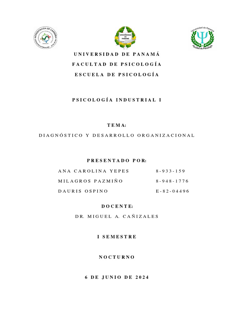 PSIC. INDUSTRIAL - GRUPO 10 - TEMA DIAGNOSTICO Y DESARROLLO ORGANIZACIONAL (1) | Descargar ...