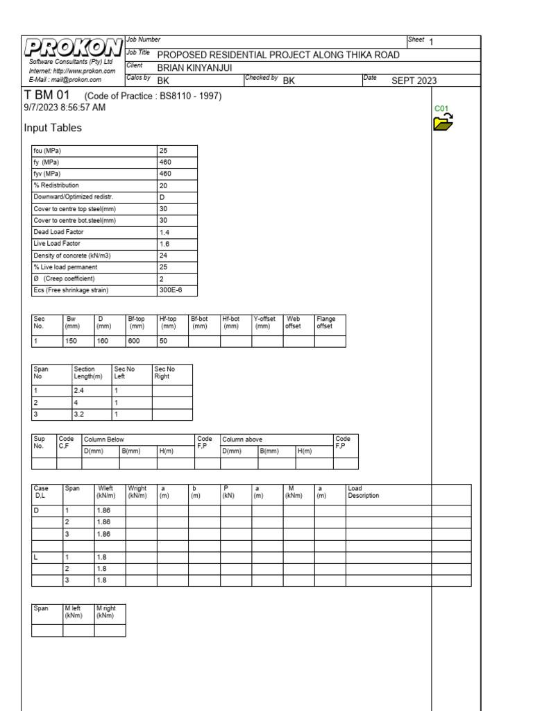 Prokon - T Beam | PDF | Beam (Structure) | Structural Engineering