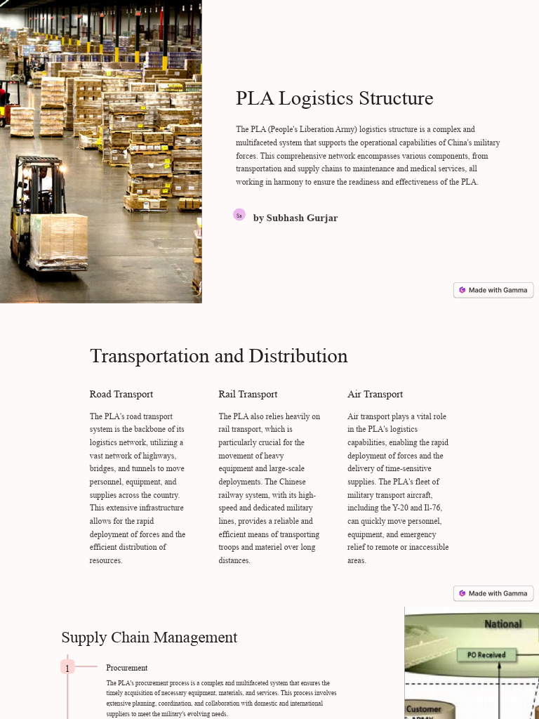 PLA Logistics Structure | Download Free PDF | Logistics | Humanitarian Aid