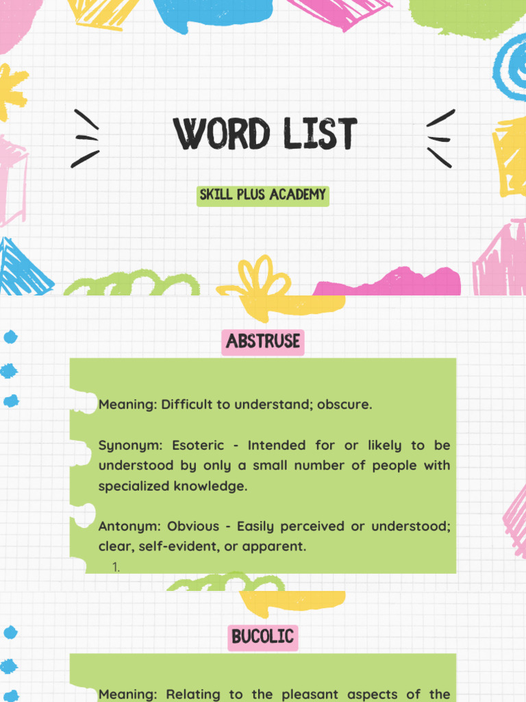Word List | Download Free PDF | Behavioural Sciences