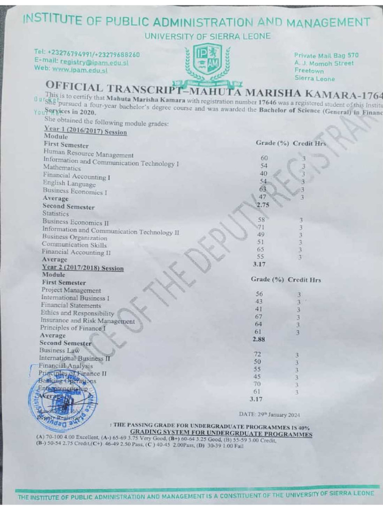 Mahuta Official Transcripts | PDF