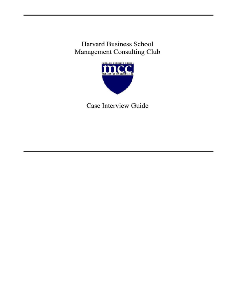 Harvard Business School Management Consulting Club | PDF