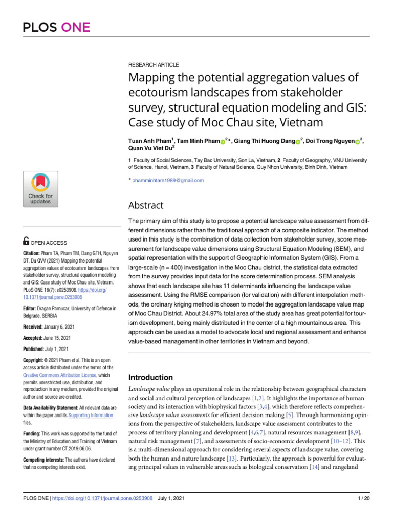 Mapping The Potential Aggregation Values of Ecotourism Landscapes | PDF ...