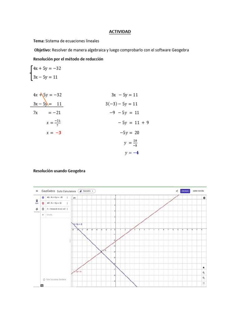 Actividad #2 ECUACIONES LINEALES | PDF