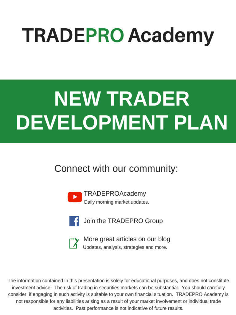 New Trader Development Plan | PDF | Risk | Investment Management
