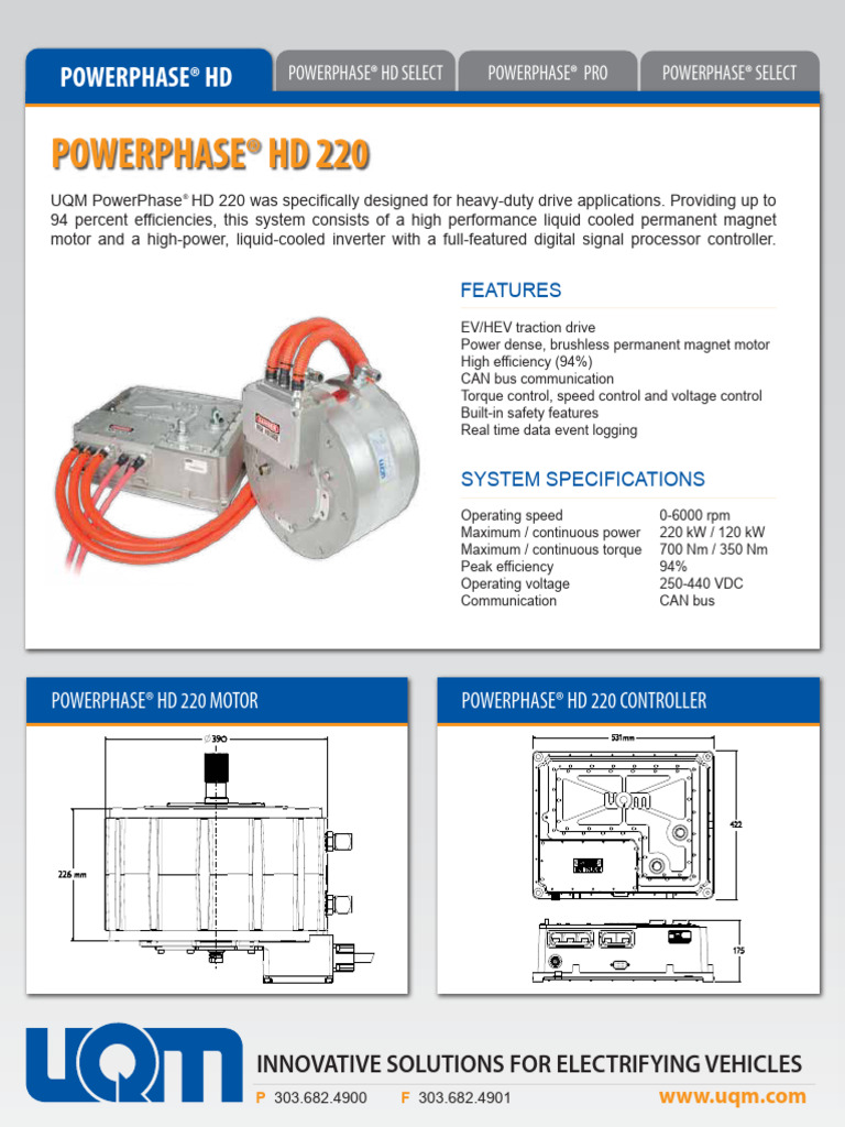 PowerPhase HD 220 Web | PDF | Electric Motor | Hybrid Vehicle
