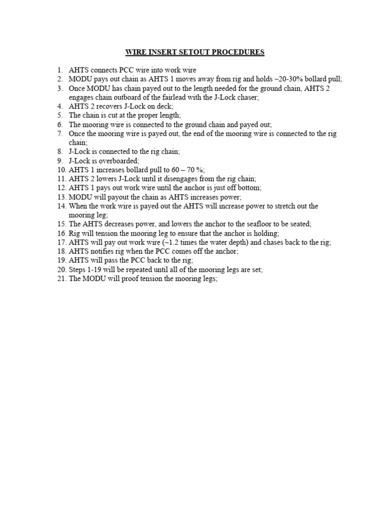 Wire Insert Setout (2 boat) | PDF