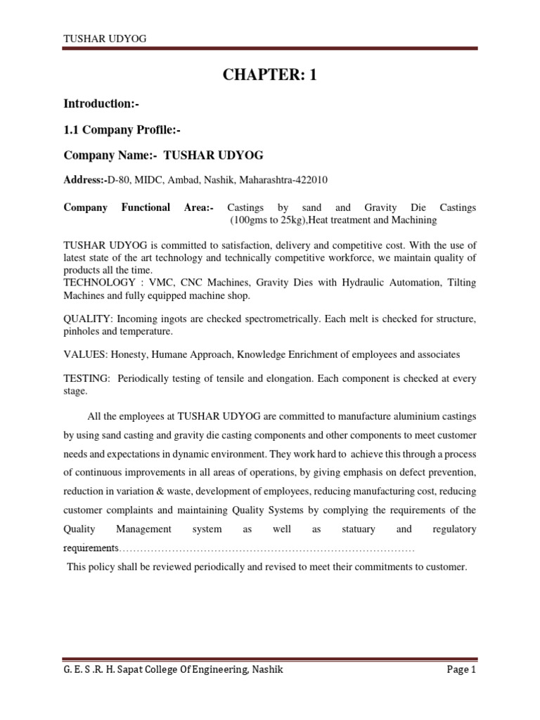 Final Report Tushar Udyog | PDF | Numerical Control | Calibration