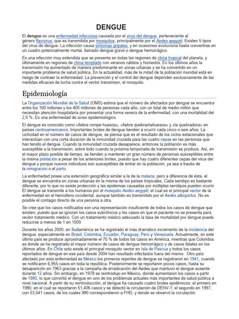 DENGUE | PDF | Inmunología | Epidemiología