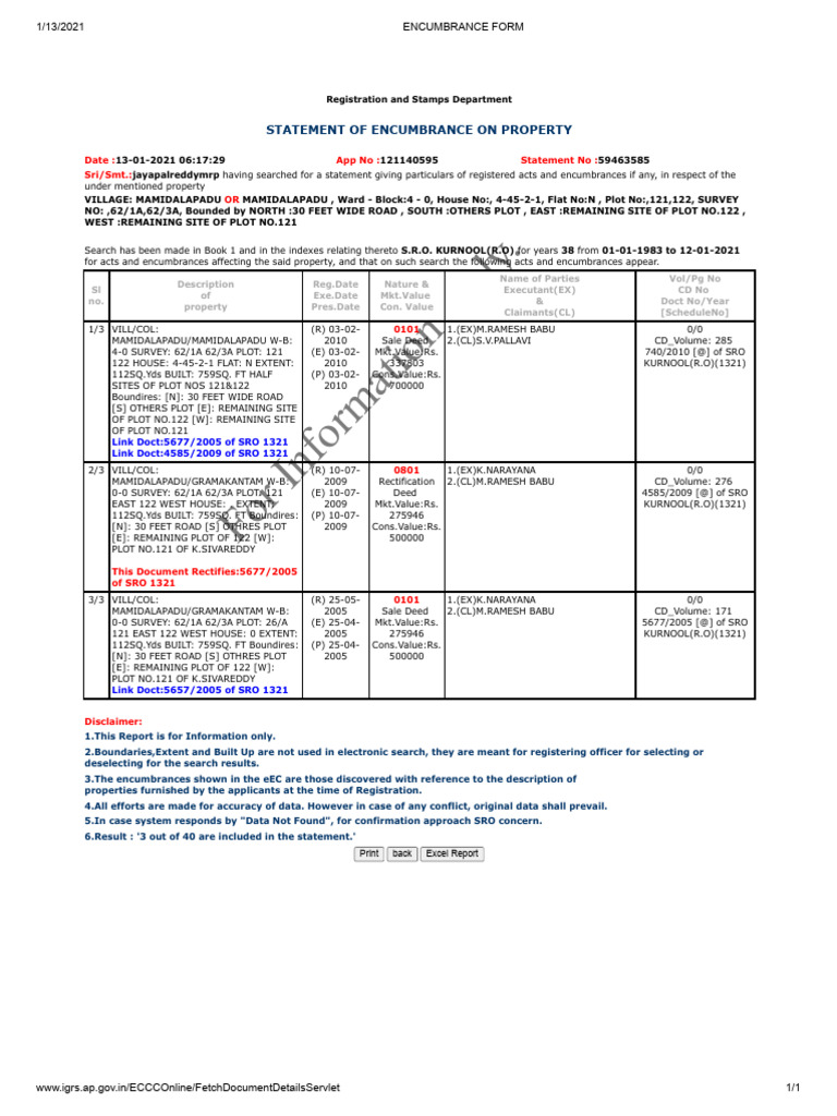 Encumbrance Form | PDF | Property Law | Natural Resources Law