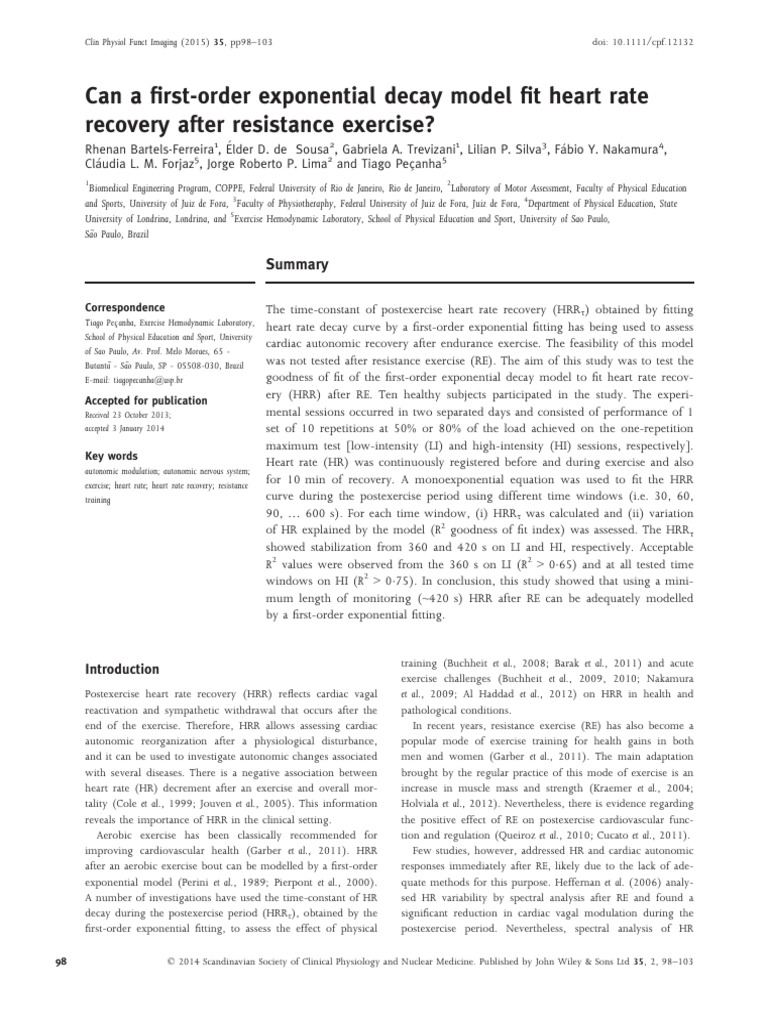 Clin Physio Funct Imaging - 2014 - Bartels Ferreira - Can A First Order ...