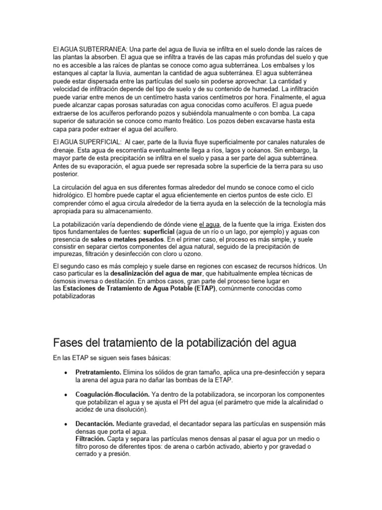 captación del agua | Descargar gratis PDF | Agua subterránea | Agua