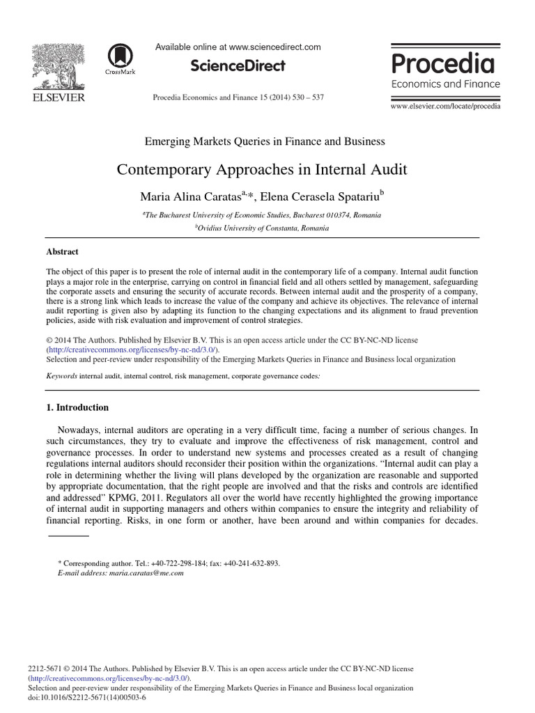 A Comparative Study of Internal Audits | PDF | Internal Control | Internal Audit