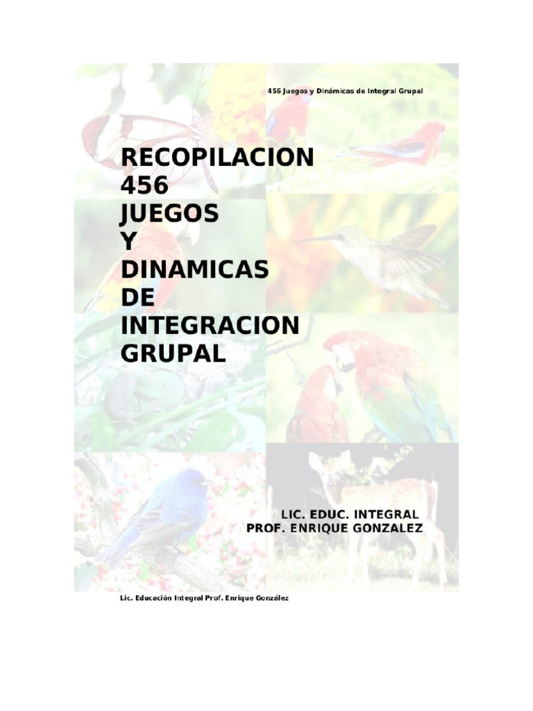 456 Juegos Dinamicas de Integración Grupal | PDF