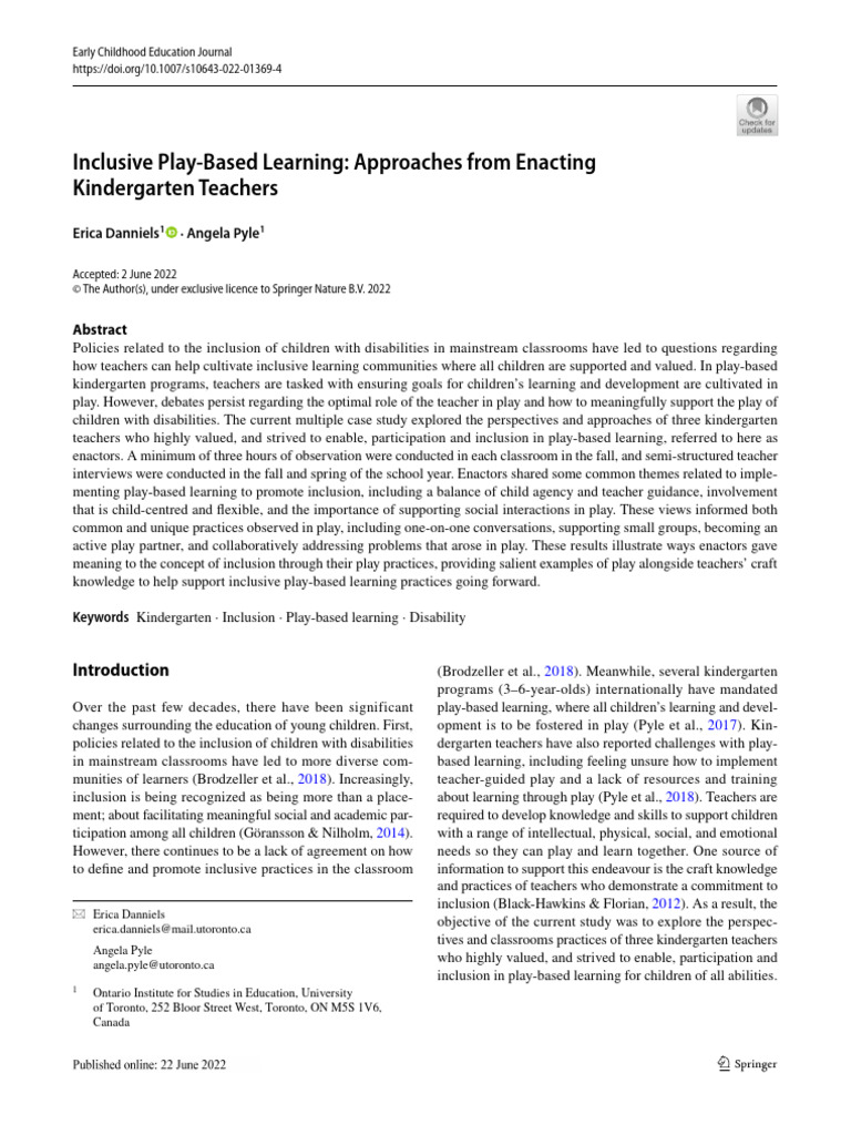 Inclusive PLay Based Learning | PDF | Teachers | Learning