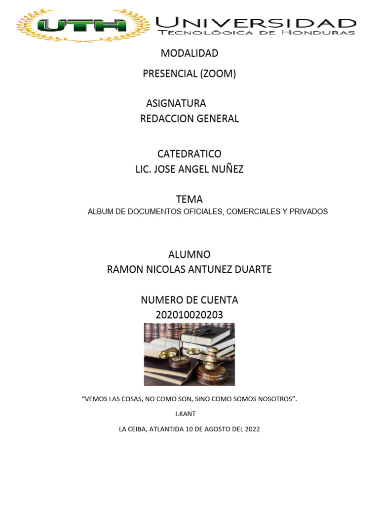 Álbum de Documentos Oficiales | PDF