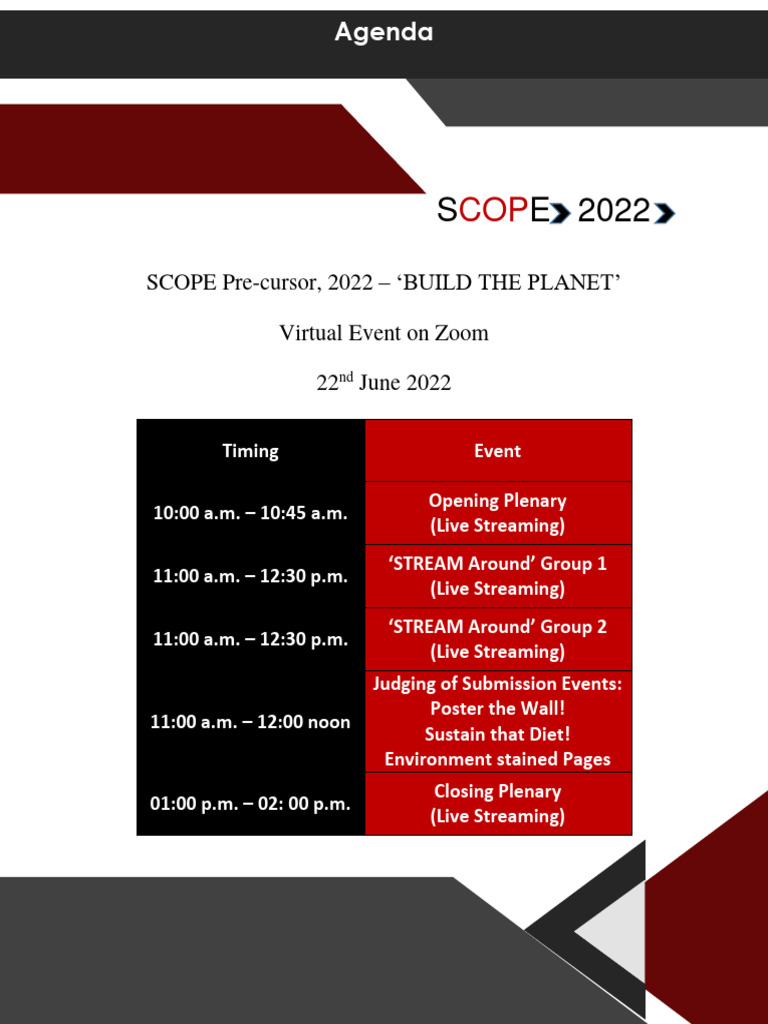 SCOPE 2022 School Conference Agenda | PDF
