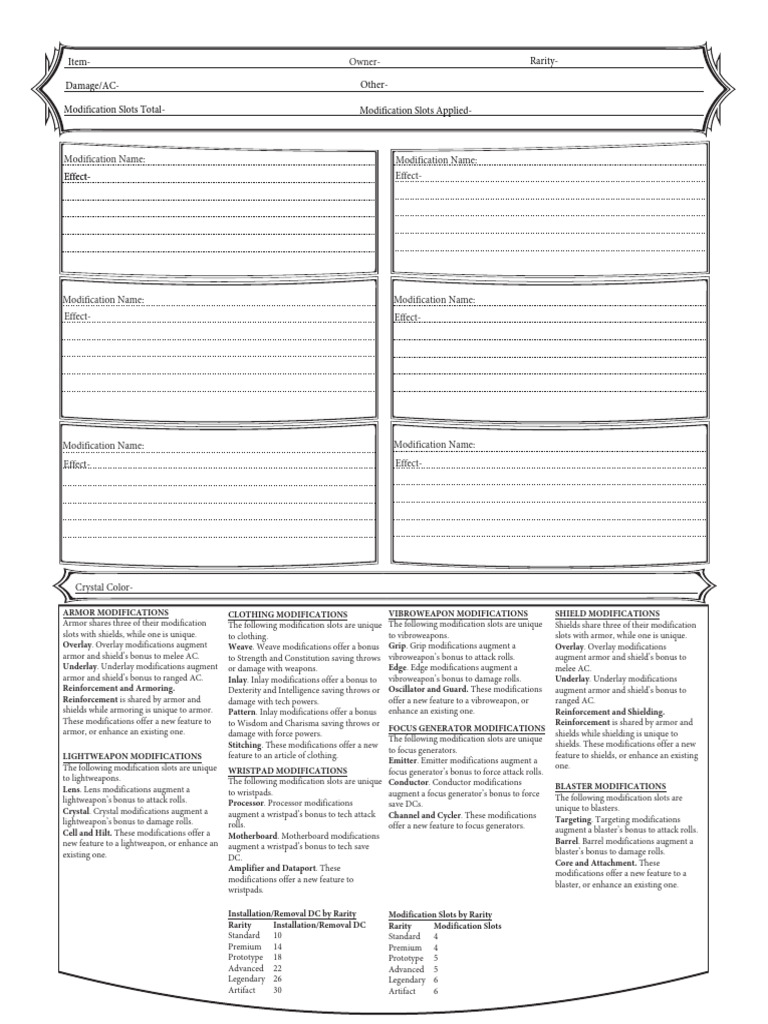 Comprehensive Guide to Equipment Modifications | PDF