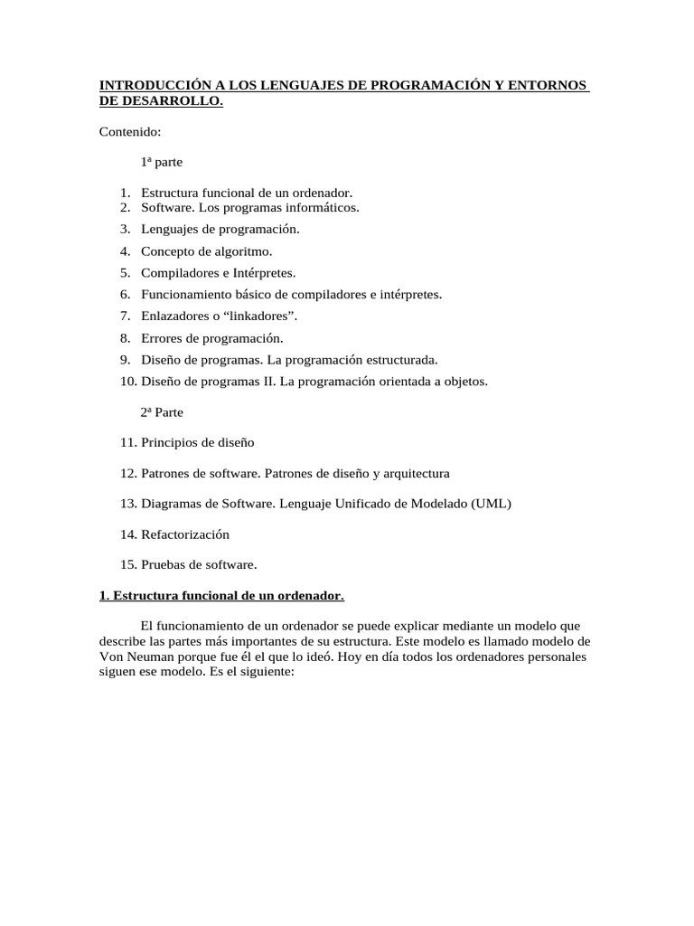 Introducción A Los Lenguajes de Programación y Entornos de Desarrollo ...