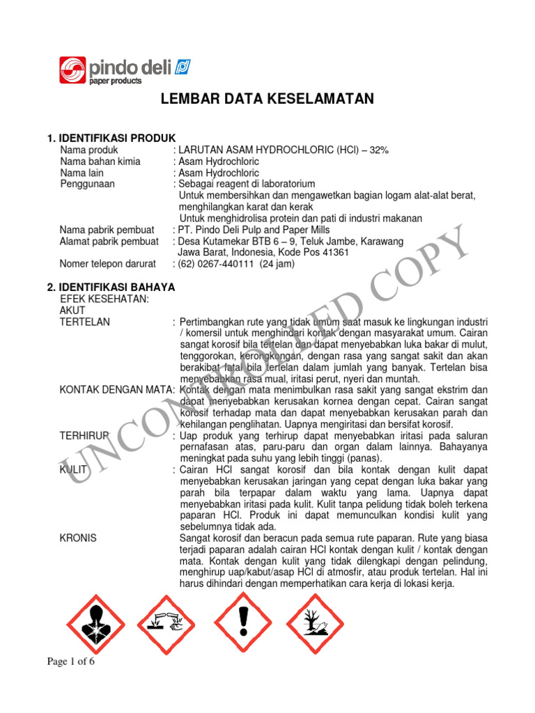 msds hcl | PDF