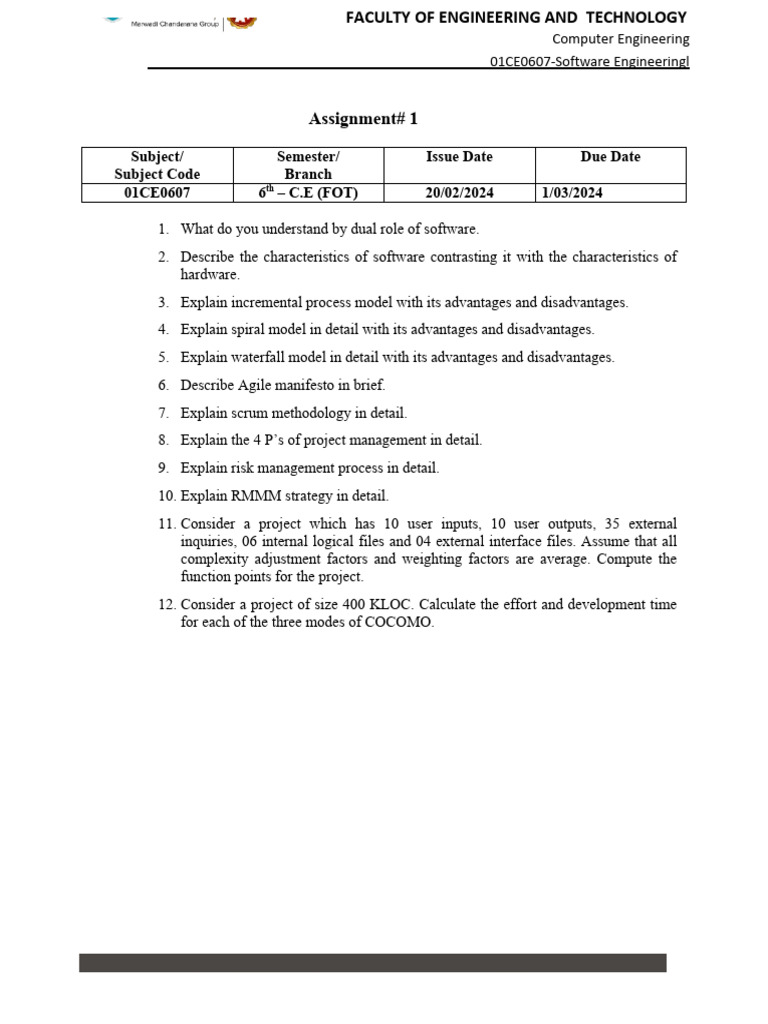 Software Engineering Assignment Overview | PDF | Computers