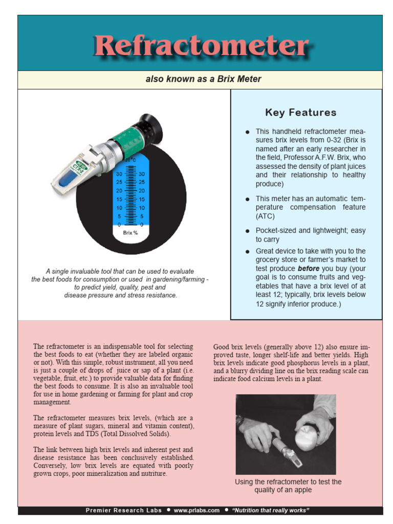 4.2 051020 NDF Refractometer-Lit1-1 | PDF | Foods | Vegetables