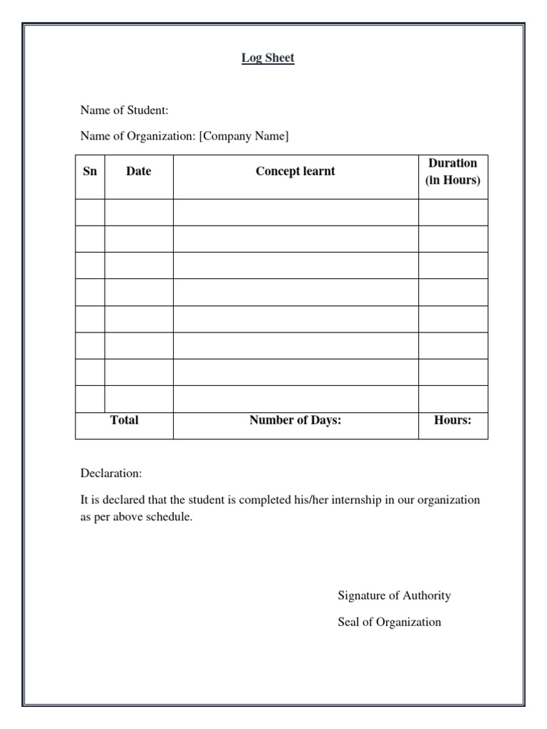 Internship Formats | PDF