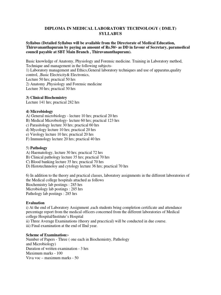 DMLT | PDF | Pathology | Medical Laboratory