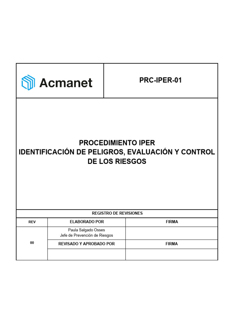 Procedimiento_IPER | PDF | Riesgo | Temperatura