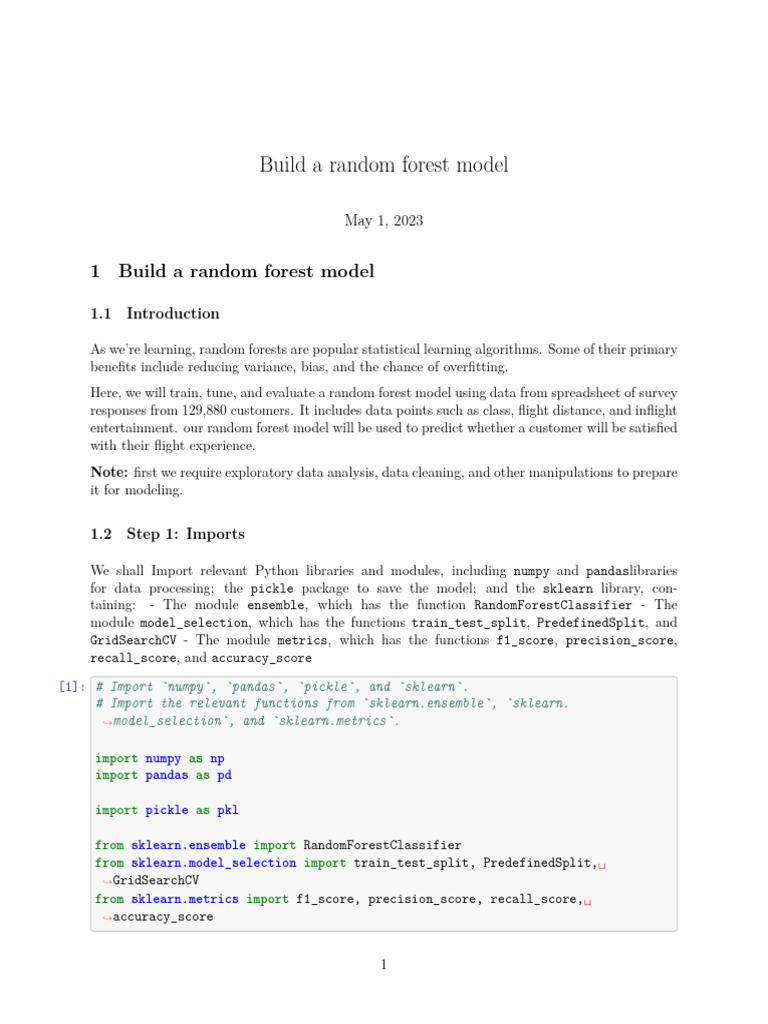 Random Forest Model | PDF | Accuracy And Precision | Applied Mathematics