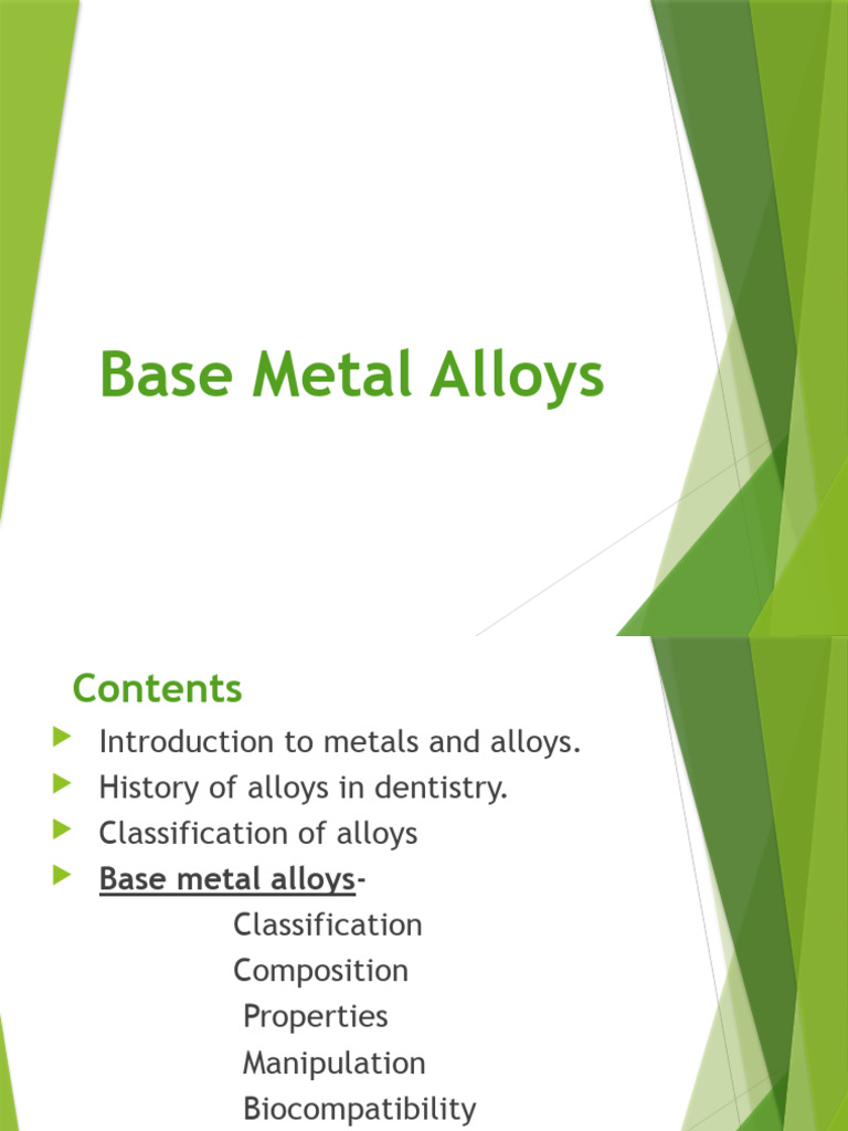 Base Metal Alloys | PDF | Metals | Alloy