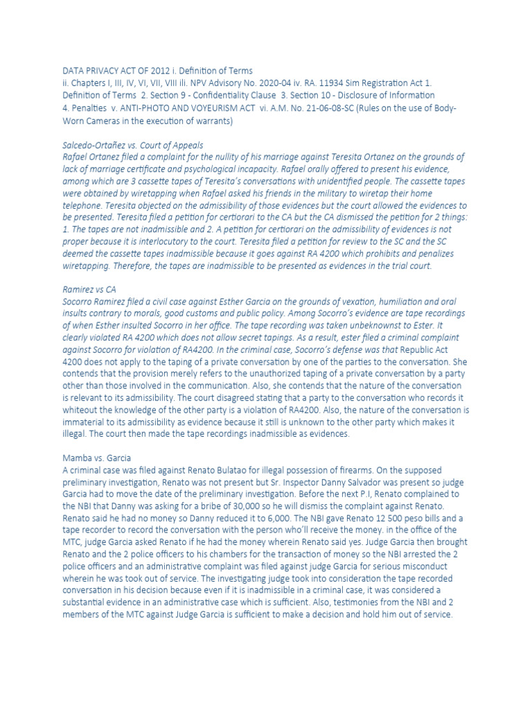 DATA PRIVACY ACT OF 2012 I | PDF | Privacy | Public Law