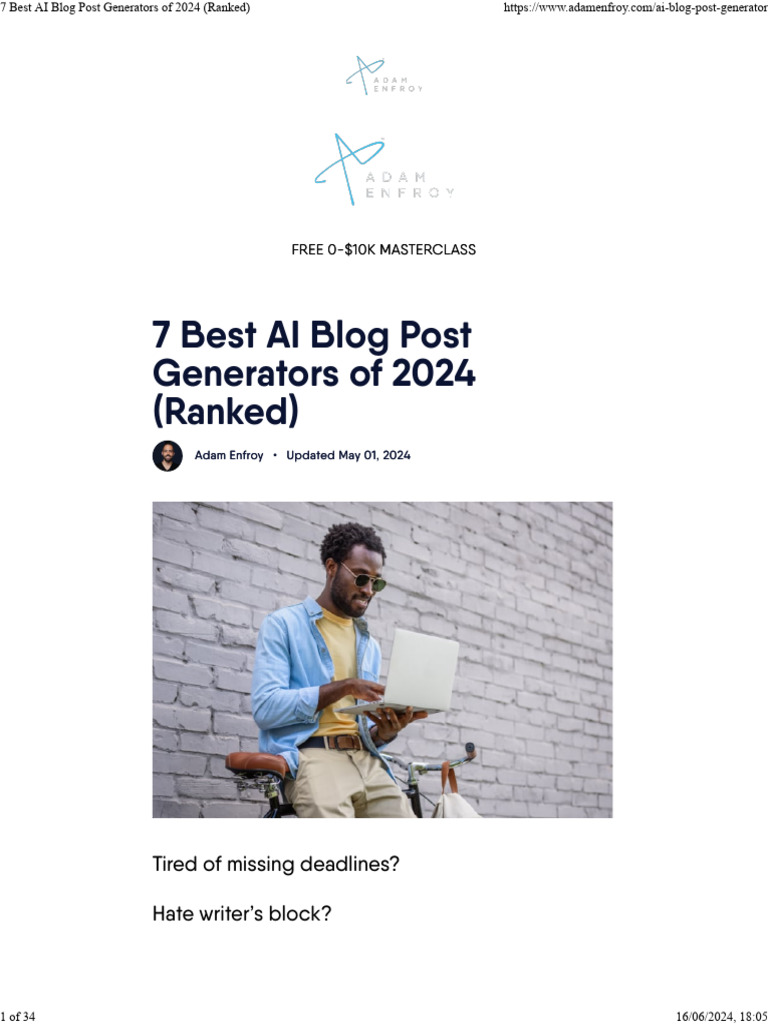 7 Best AI Blog Post Generators of 2024 (Ranked) | PDF | Artificial ...