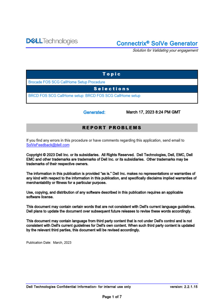 Connectrix - Brocade FOS SCG CallHome Setup Procedure-BRCD FOS SCG ... Connectrix - Brocade FOS SCG CallHome Setup Procedure-BRCD FOS SCG ...