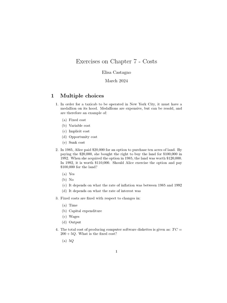 Chapter 7 Costs Download Free Pdf Marginal Cost Management