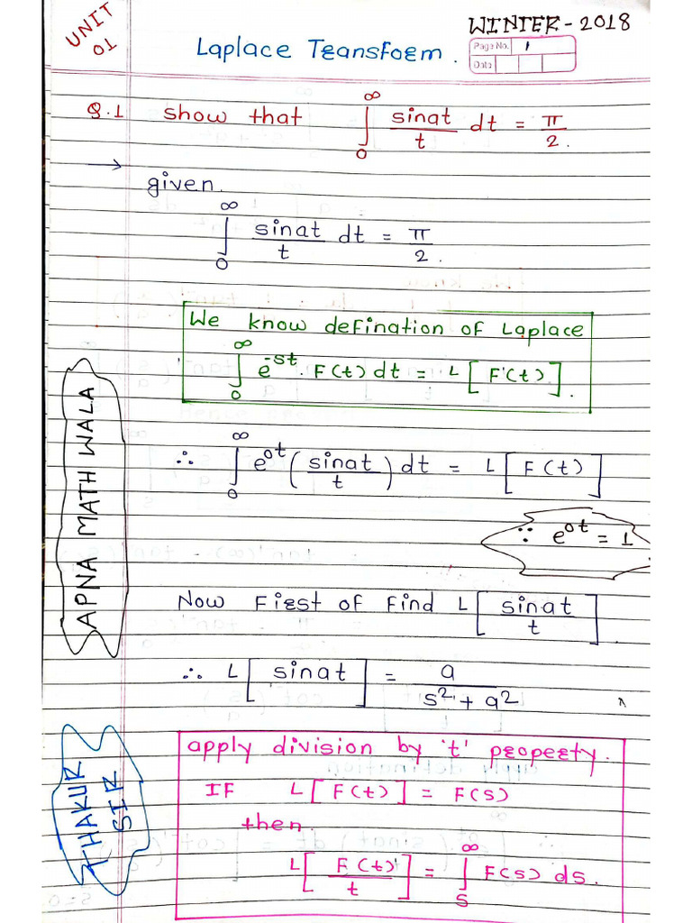 Laplace Transform Important Question | PDF