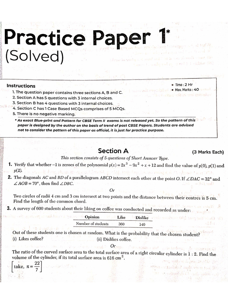 Sample Paper | PDF