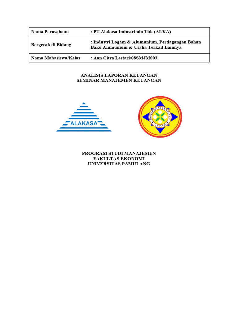 Profil PT Alakasa Industrindo Tbk | PDF | Bisnis
