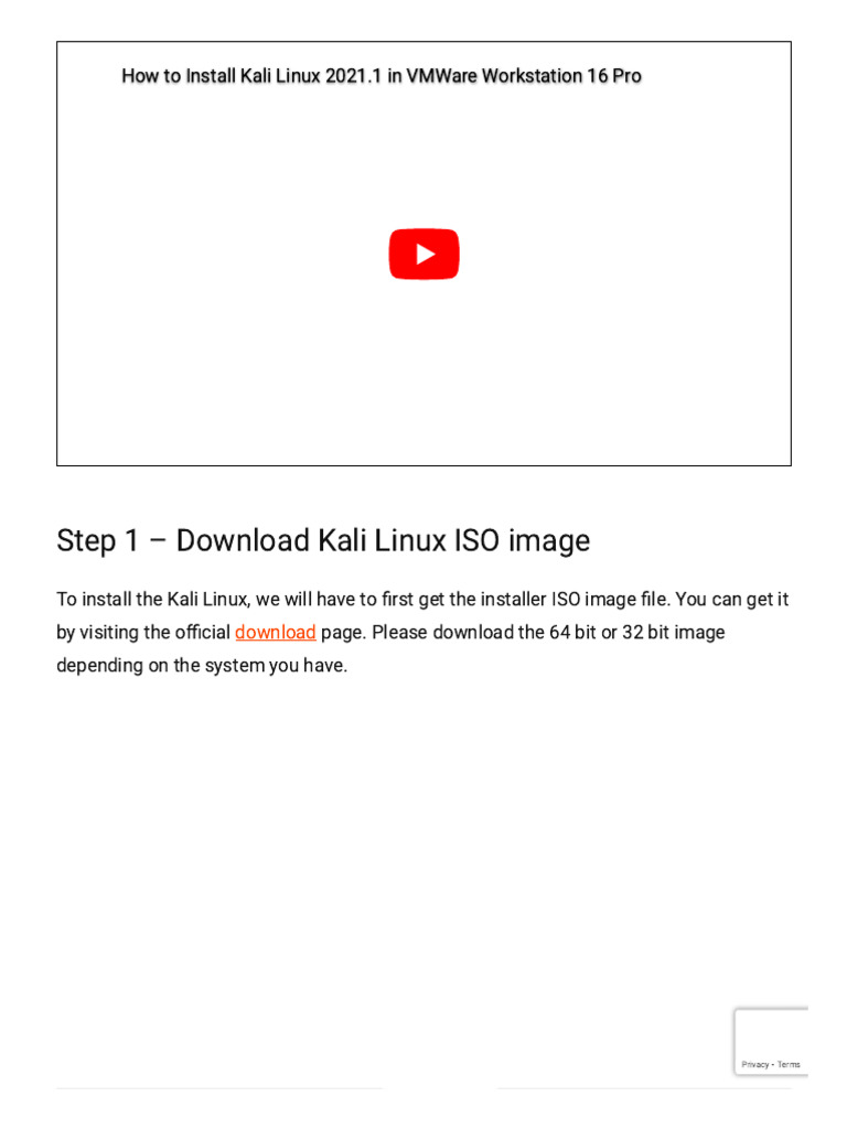 How to Install Kali Linux 2021.1 in VMware Workstation 16 Pro | PDF | Random Access Memory ...