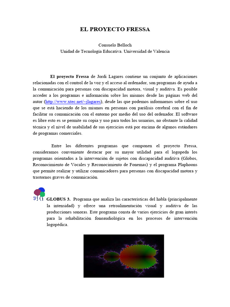 Proyecto Fressa: Software de Comunicación | PDF | Invalidez | Software