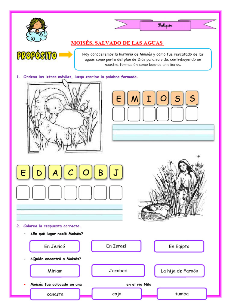 E7 S3 FICHA D2 RELIGIÓN MOISES (1) | PDF