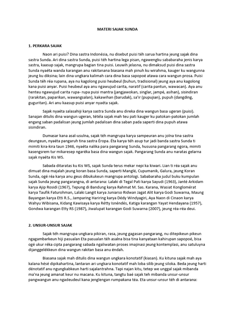 Materi Sajak Sunda | PDF
