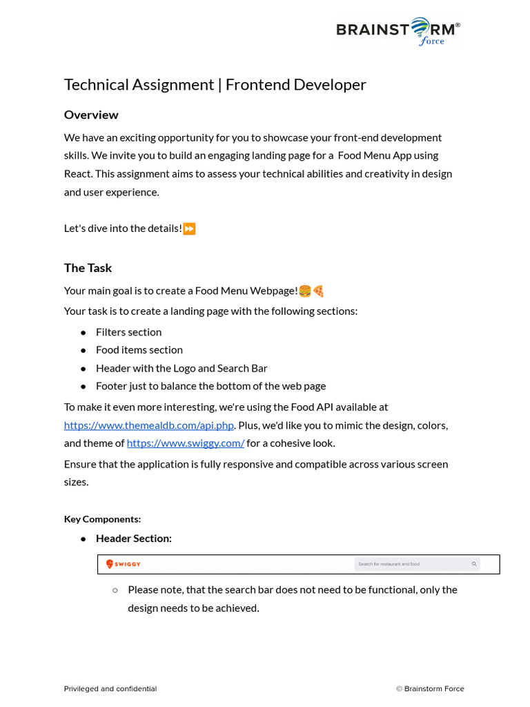 Frontend Developer - Technical Assessment | Download Free PDF | Information Technology | Computing