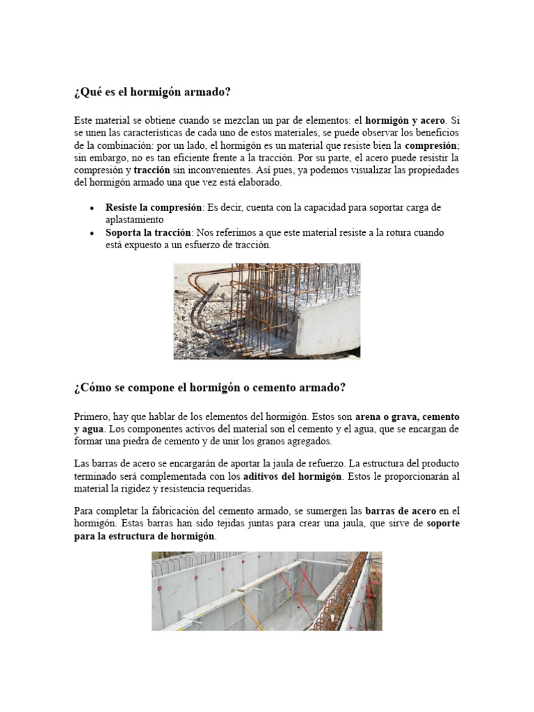 Proceso Constructivo - Hormigón Armado | PDF | Hormigón | Concreto ...