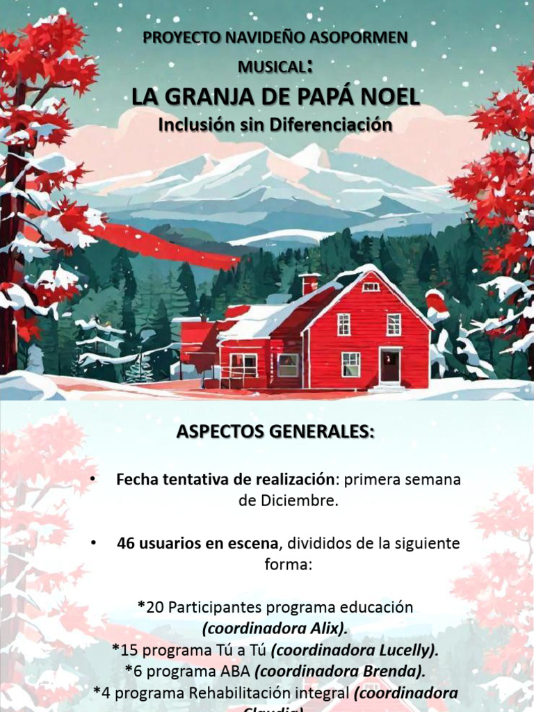 PRESENTACION PROYECTO LA GRANJA DE PAPÁ NOEL | PDF | Bailes | Las artes ...